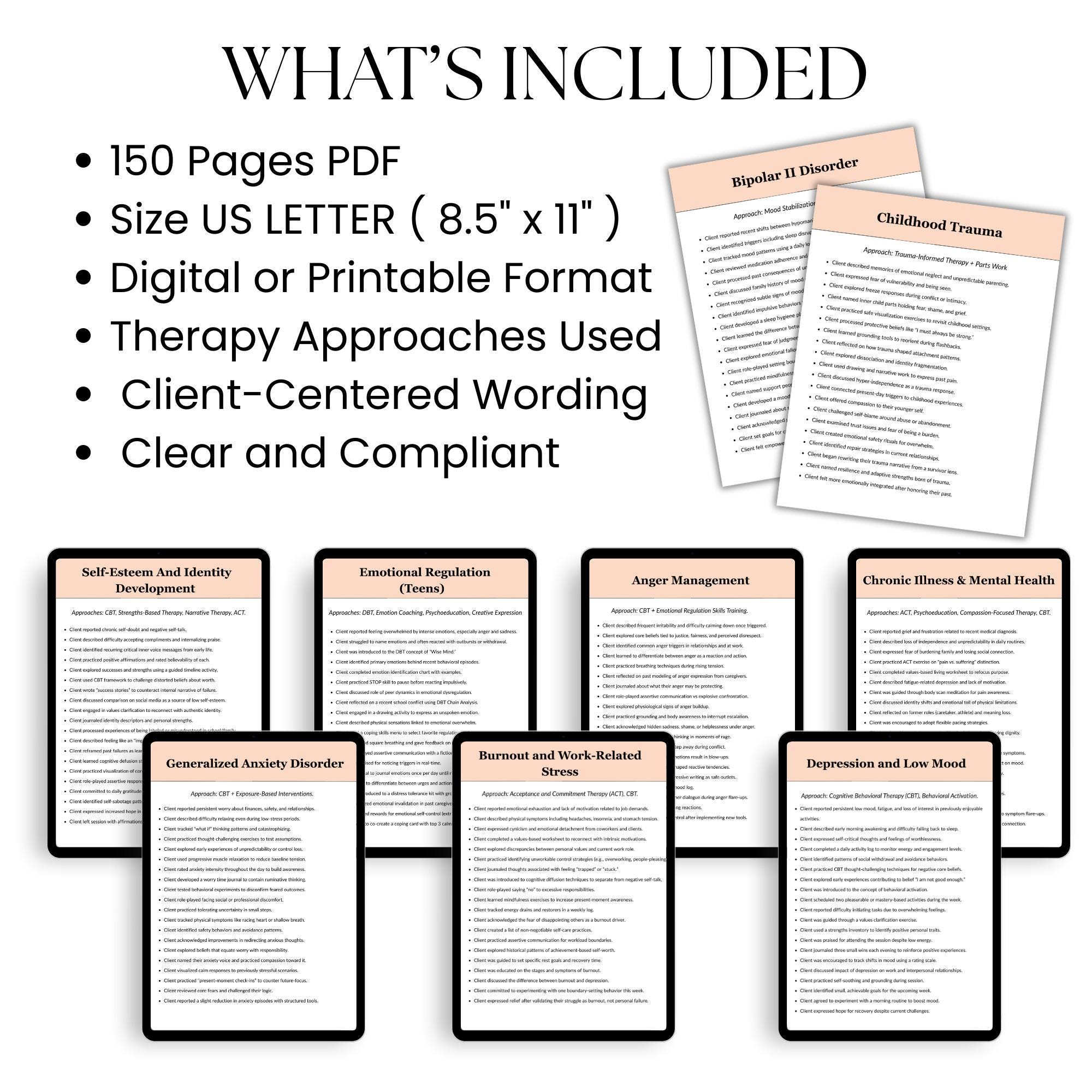 3000 Therapy Progress Notes Cheat Sheet, 150 Pages, Counseling Notes ...