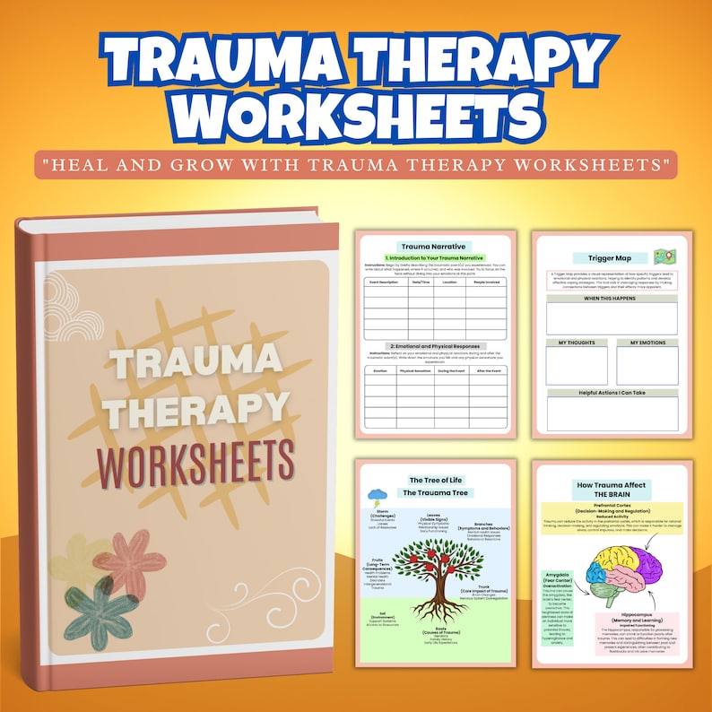 Trauma Therapy Bundle 330+ Pages | Therapy Worksheets | Anxiety and ...