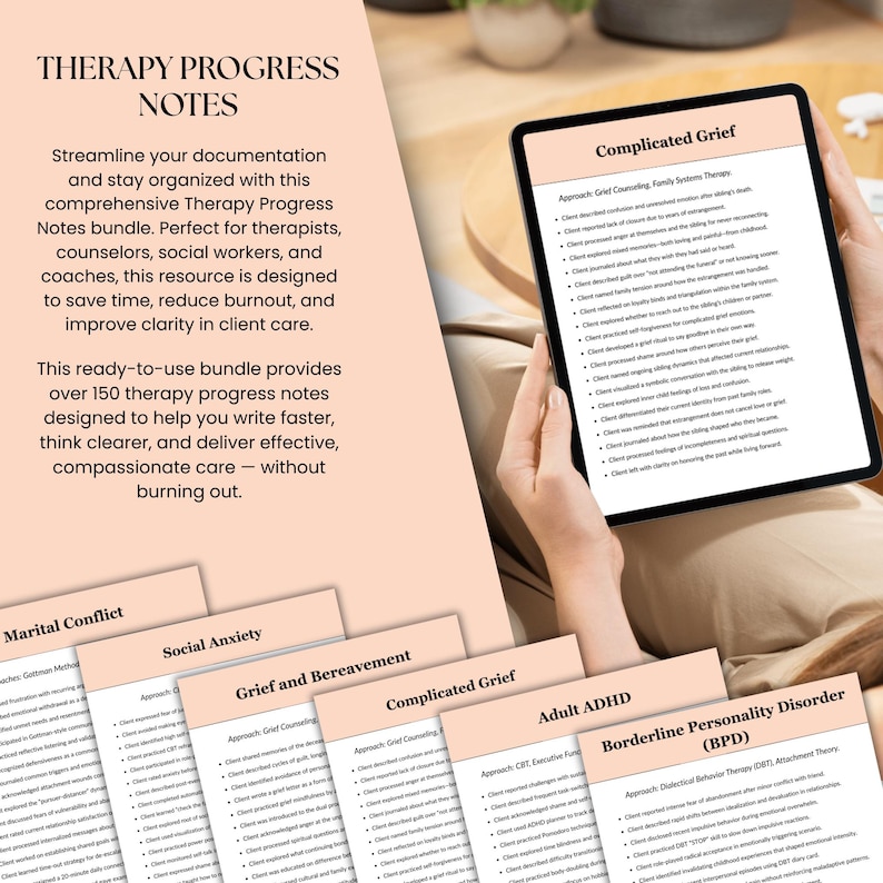 3000 Therapy Progress Notes Cheat Sheet, 150 Pages, Counseling Notes ...