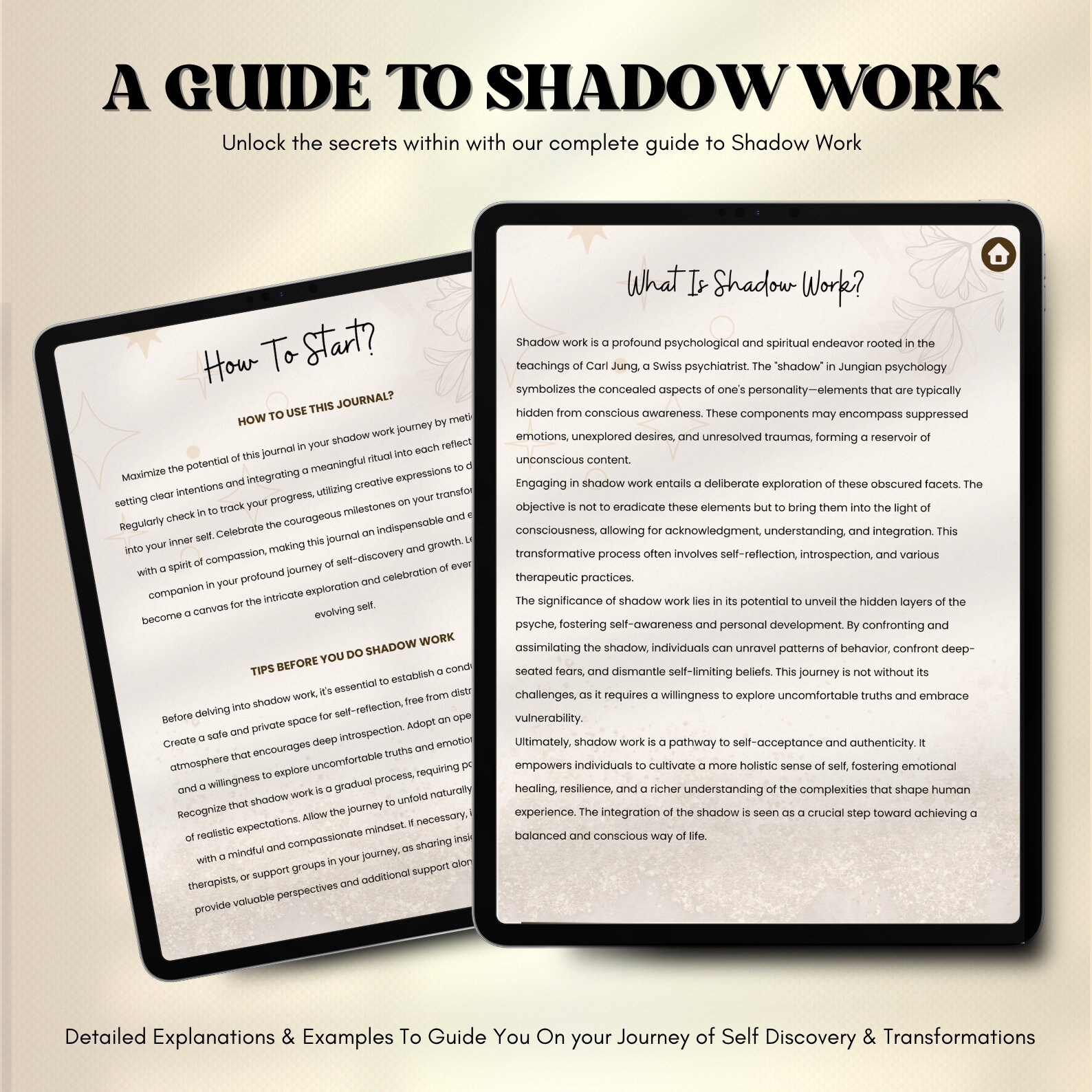 Shadow Work Journal Digital Hyperlinked Journal Printable iPad ...