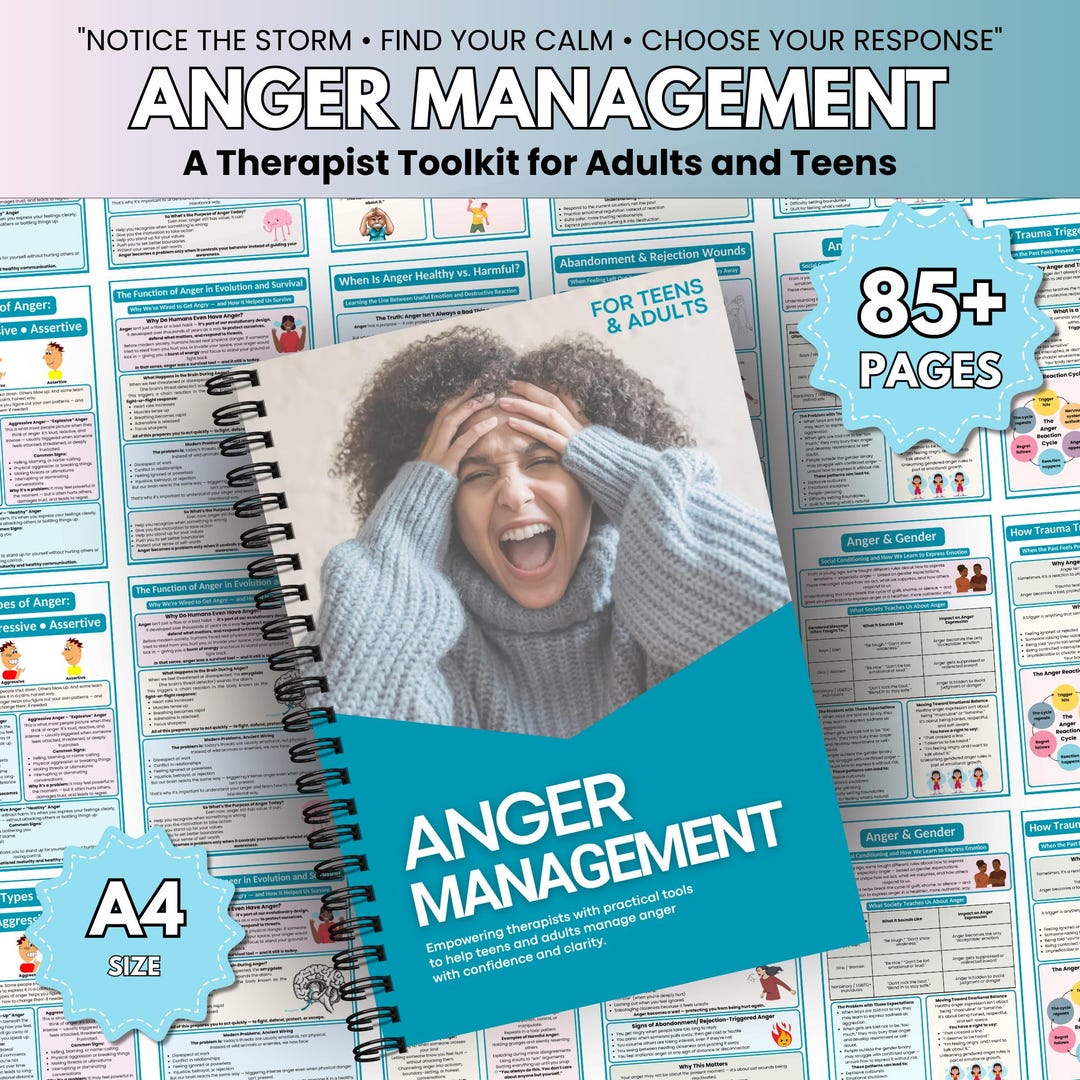 Anger Management Workbook for Teens & Adults | 85+ Page Printable ...