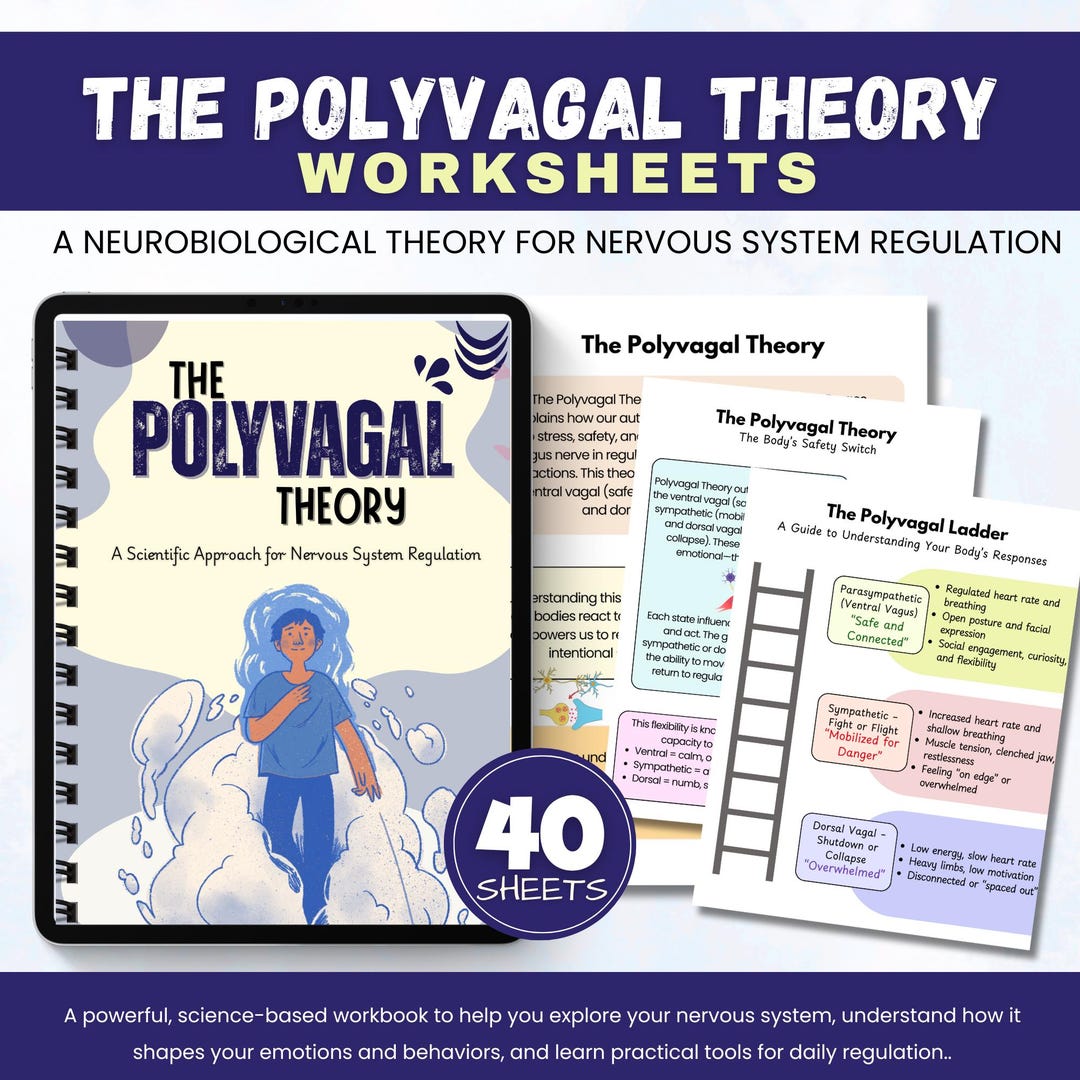 The Polyvagal Theory Workbook, 40 Sheets, Nervous System Reset, Mind ...