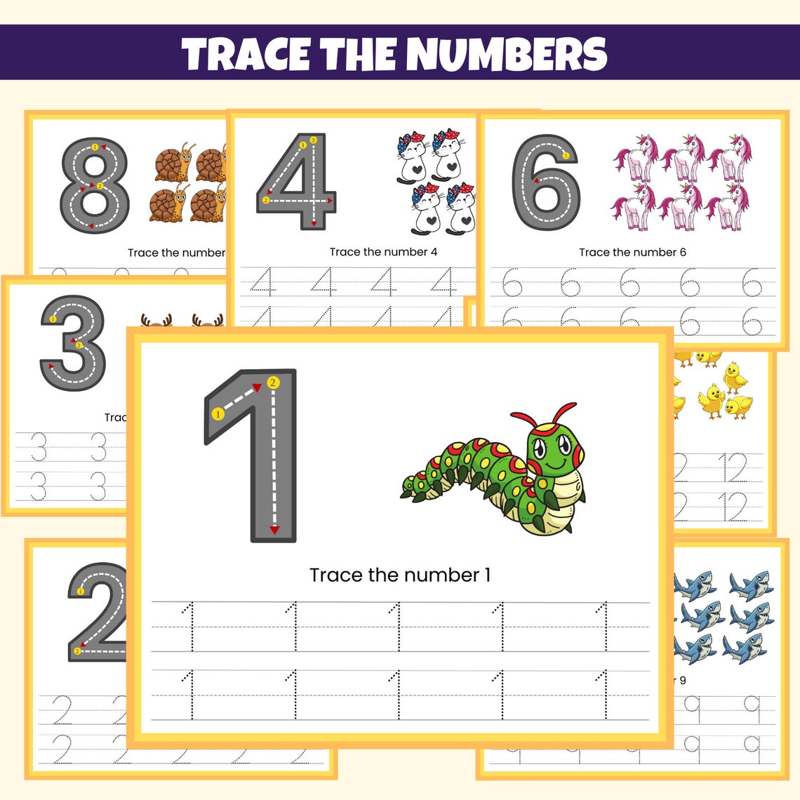 Preschool Number Learning Binder Kindergarten Worksheets Pre-k ...