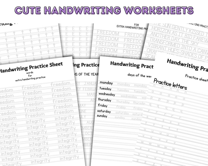 100 Page Neat Hand Writing Workbook| Practice Sheet Guide | (letters ...