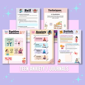 Teen Anxiety Journal Bundle | Self-care Journal | Journaling for Teens ...