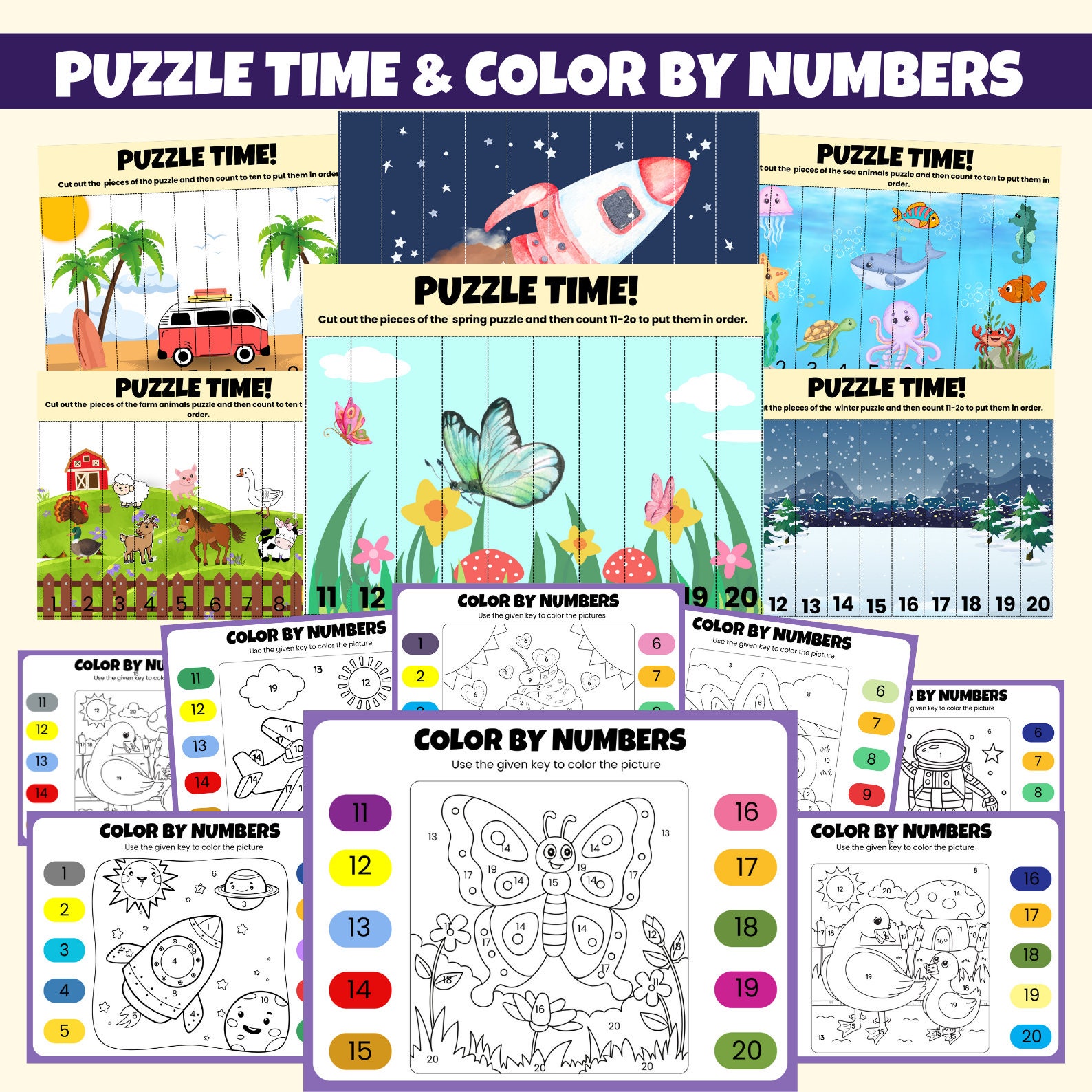 Preschool Number Learning Binder | Kindergarten Worksheets | Pre-k ...
