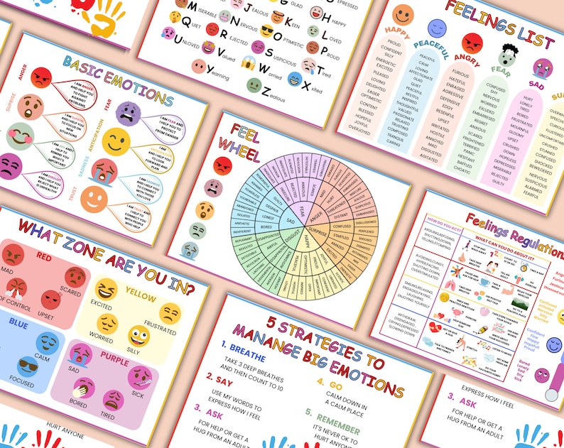 Feelings and Emotions Coping Skills Bundle: Kids & Teens (printable PDF ...