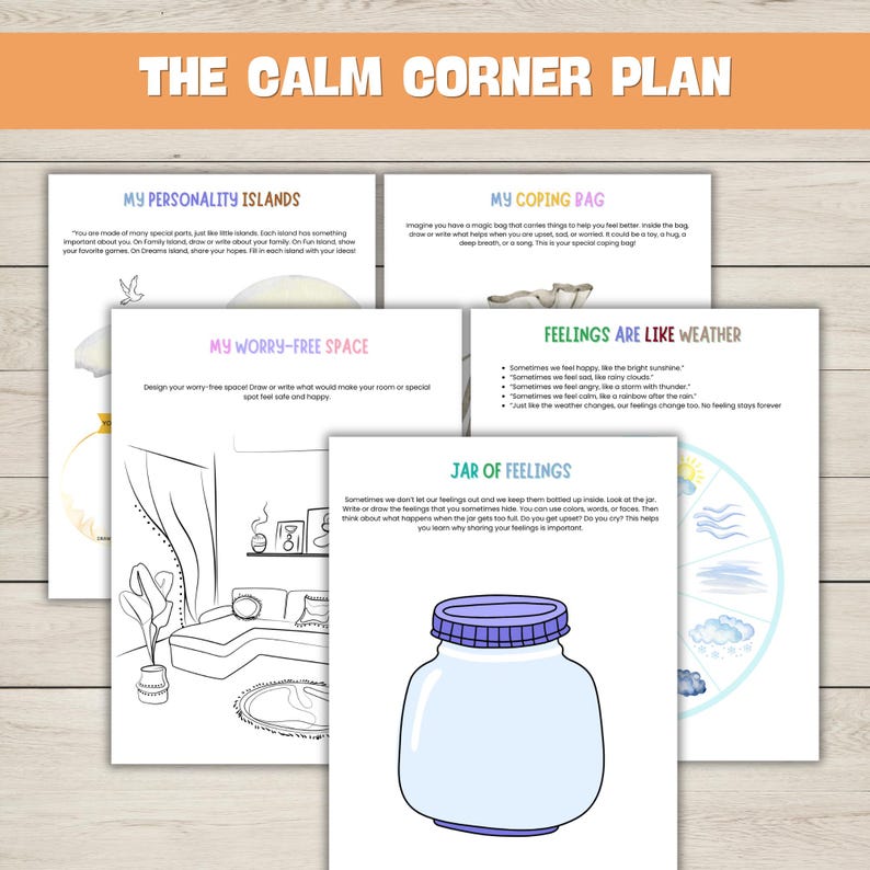 Feelings Therapy Bundle for Kids, Emotions Worksheets, Feelings Wheel ...