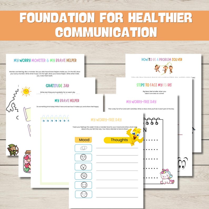 Feelings Therapy Bundle for Kids, Emotions Worksheets, Feelings Wheel ...