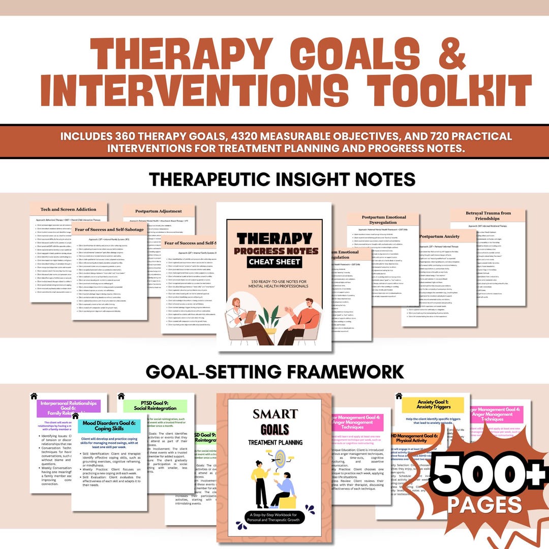 500+ Therapy Goals and Interventions Toolkit, Mental Health Goals ...
