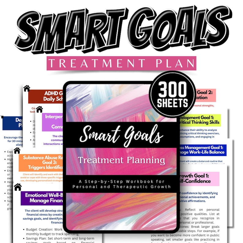 SMART Goal Treatment Plan 300 Pages | Therapy Treatment Plan | Goal ...