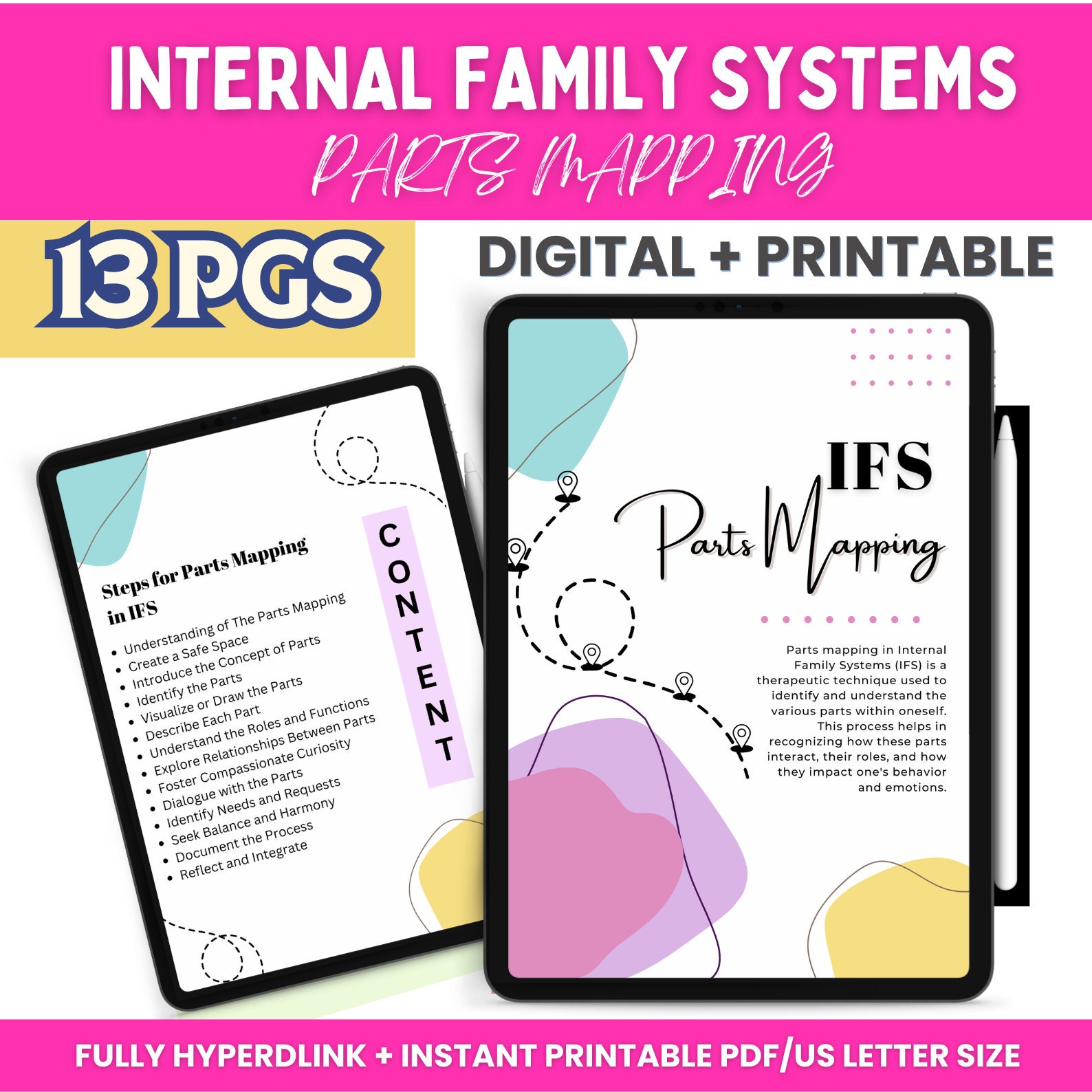 Internal Family Systems Parts Mapping | Therapy Worksheet | Counseling ...