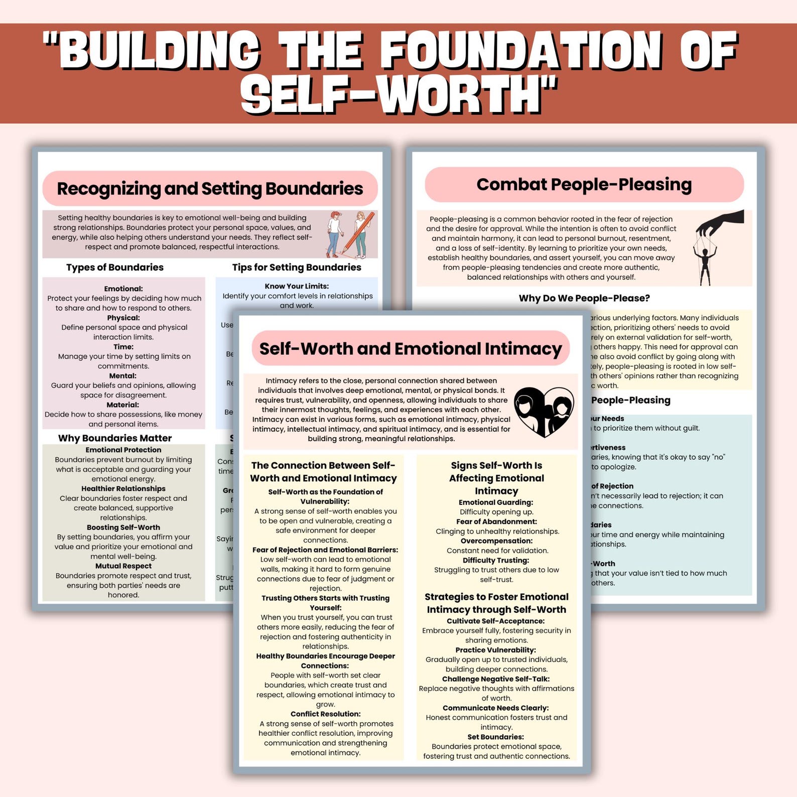 30+ Self Worth & Relationship Bundle, Therapy Worksheets, Couples ...