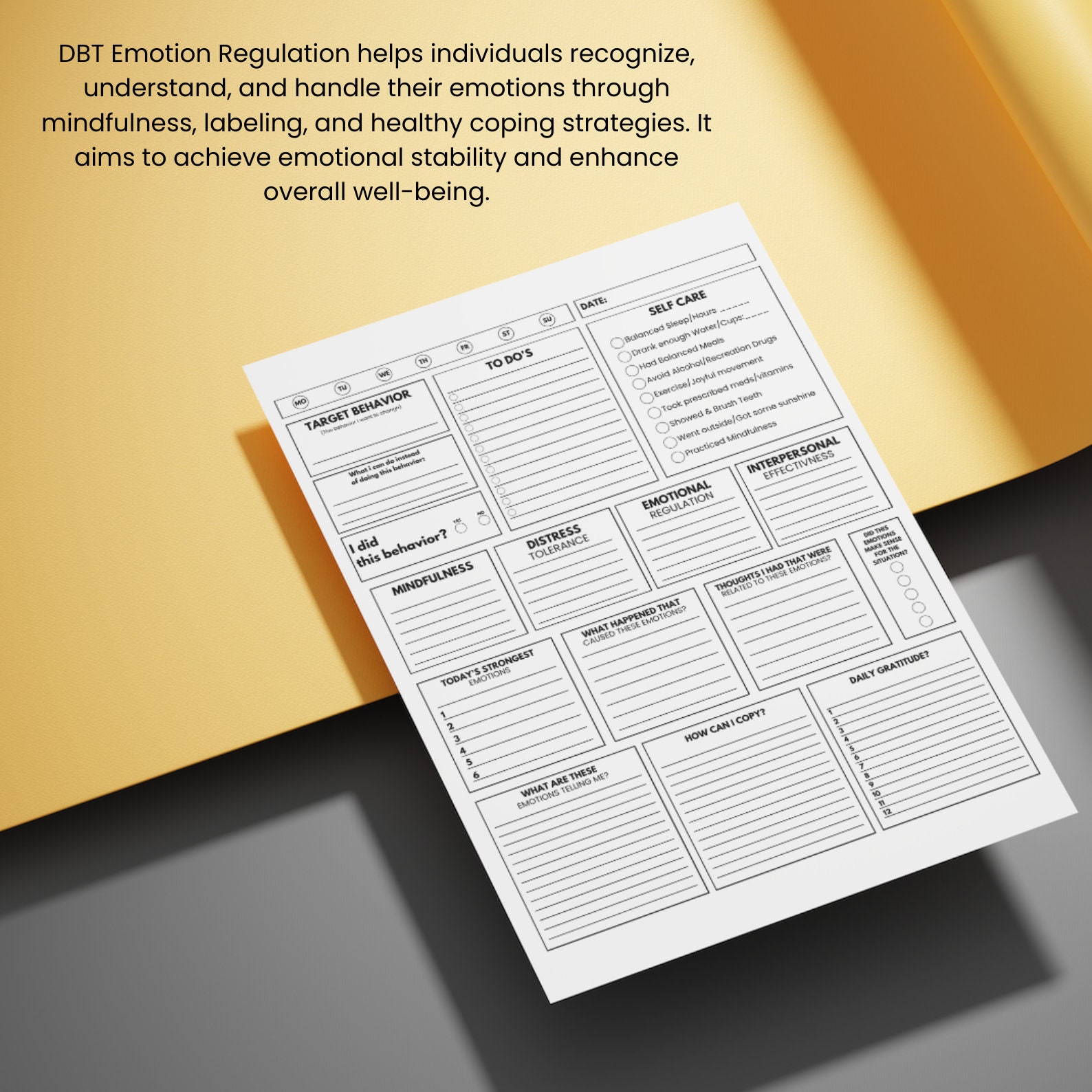 DBT Skills Tracker Printable: Therapy Worksheet & Cheat Sheet (US ...