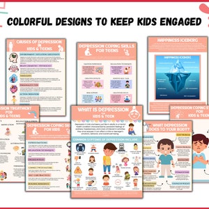 Depression Coping Skills Handout Bundle for Kids & Teens (10pages ...