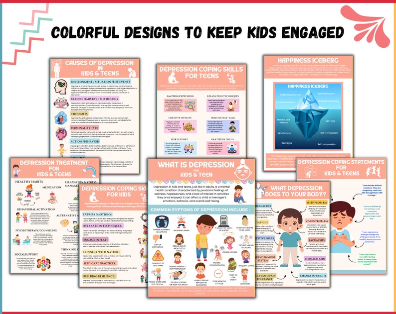 Depression Coping Skills Handout Bundle for Kids & Teens 10pages ...