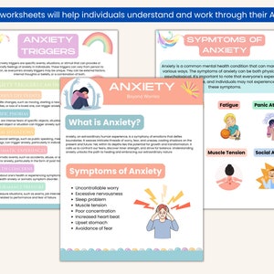 Anxiety Bundle, Anxiety Worksheets, Therapy Tools, Therapy Worksheets ...