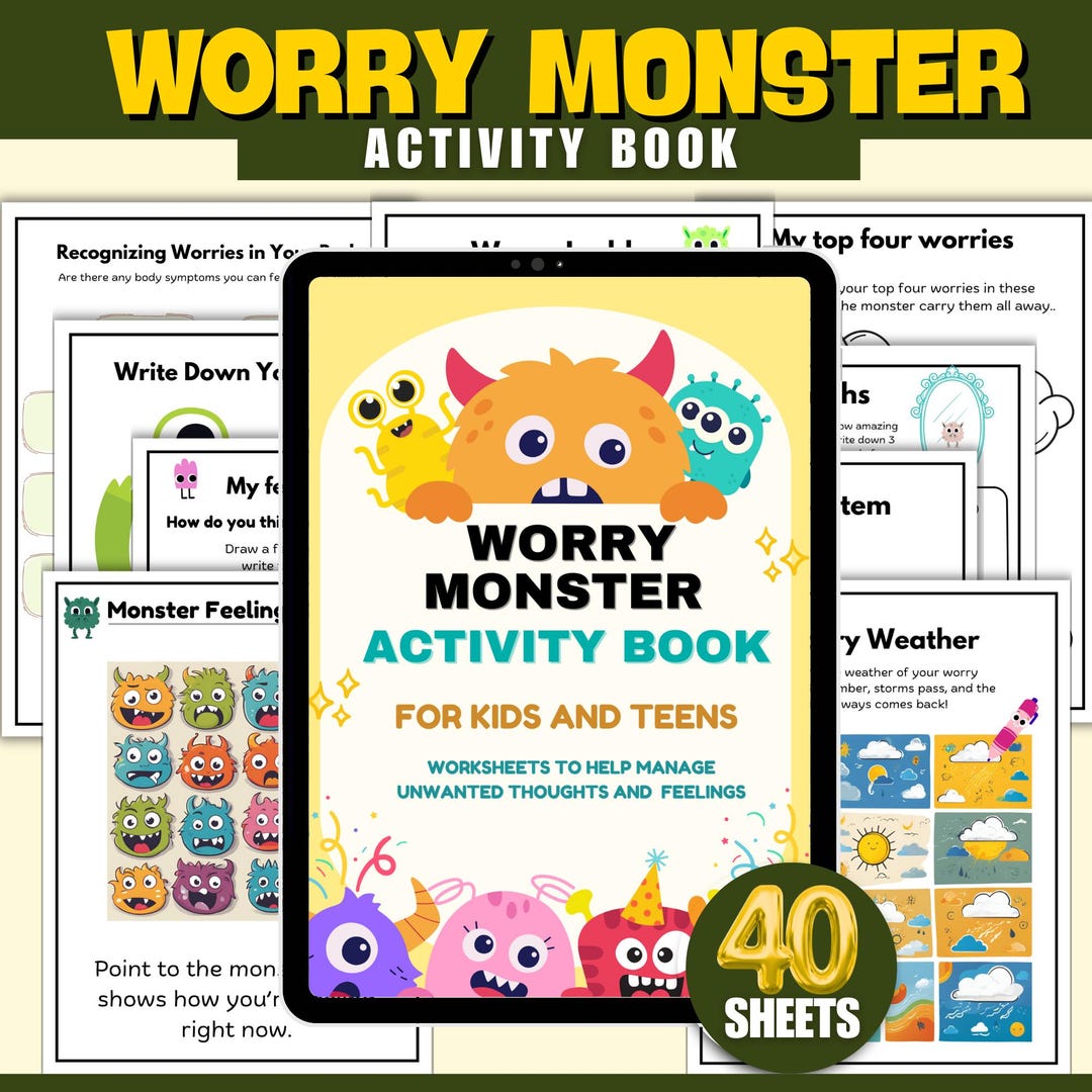 Worry Monster Activity Bundle, Counseling Activities, School Counseling ...