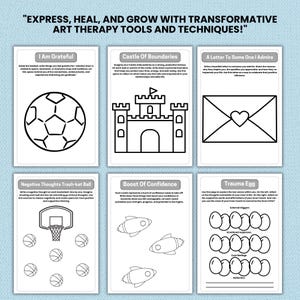 130+ Art Therapy Worksheets for Mental Health School, Self Esteem ...