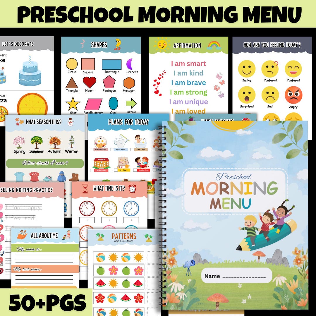50+ Preschool Morning Menu, Morning Routine Chart, Montessori Morning ...