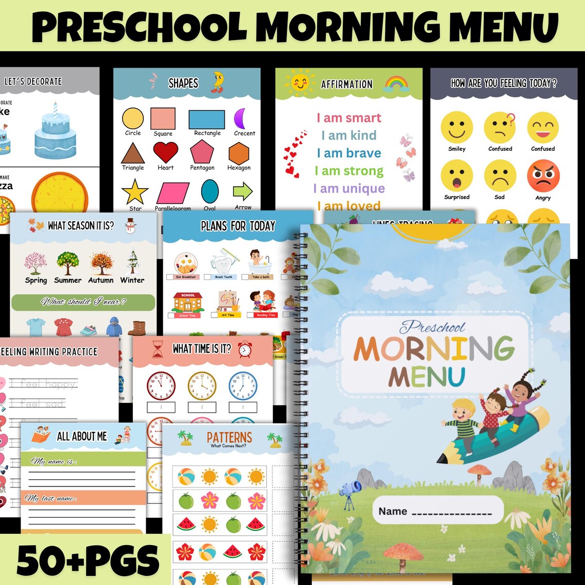 Preschool Morning Menu: Montessori Routine Chart (printable) - Etsy