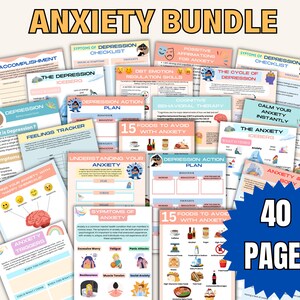 Anxiety Bundle, Anxiety Worksheets, Therapy Tools, Therapy Worksheets ...