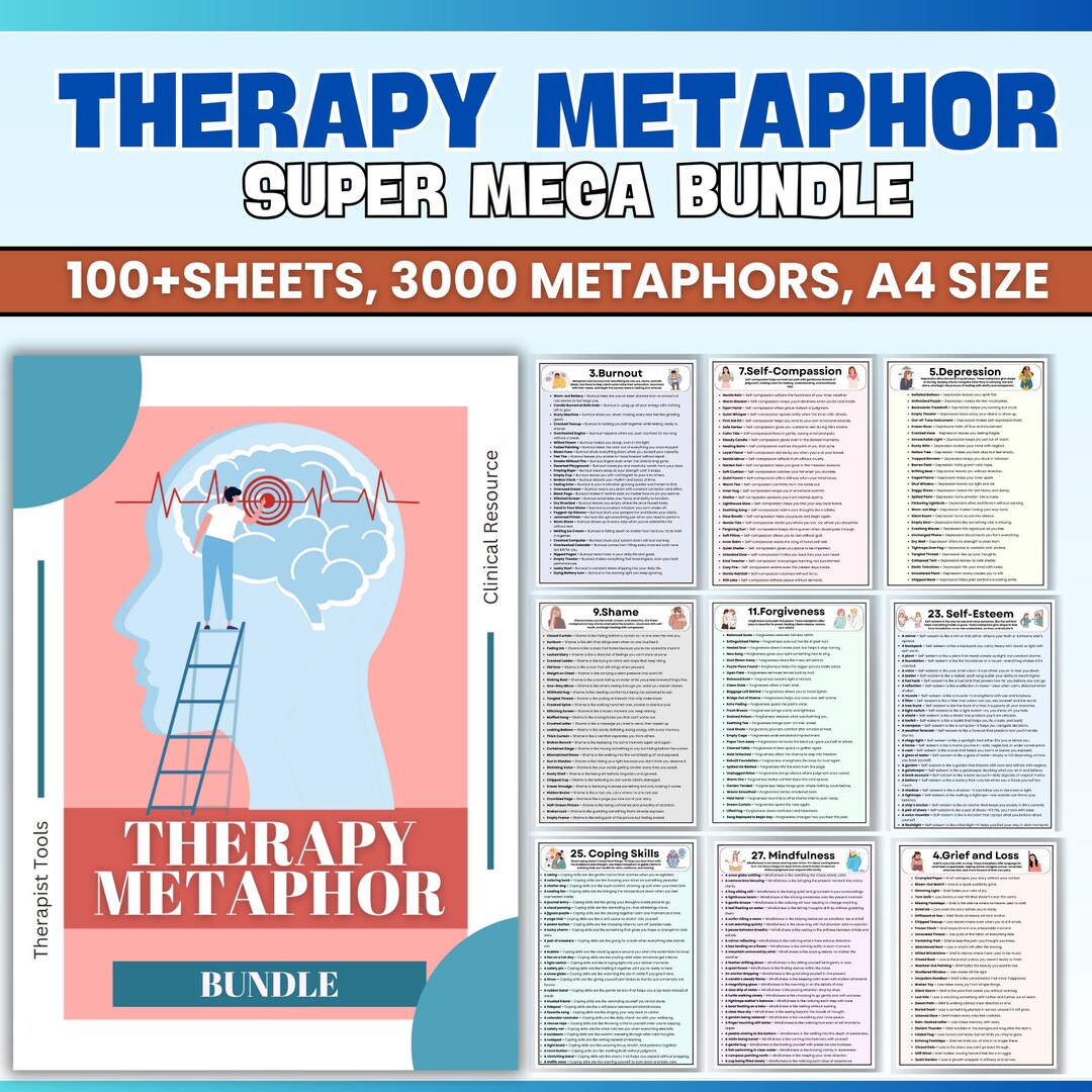 Therapy Metaphor Super Mega Bundle 100+ Sheet, 3000 Metaphor, CBT ...
