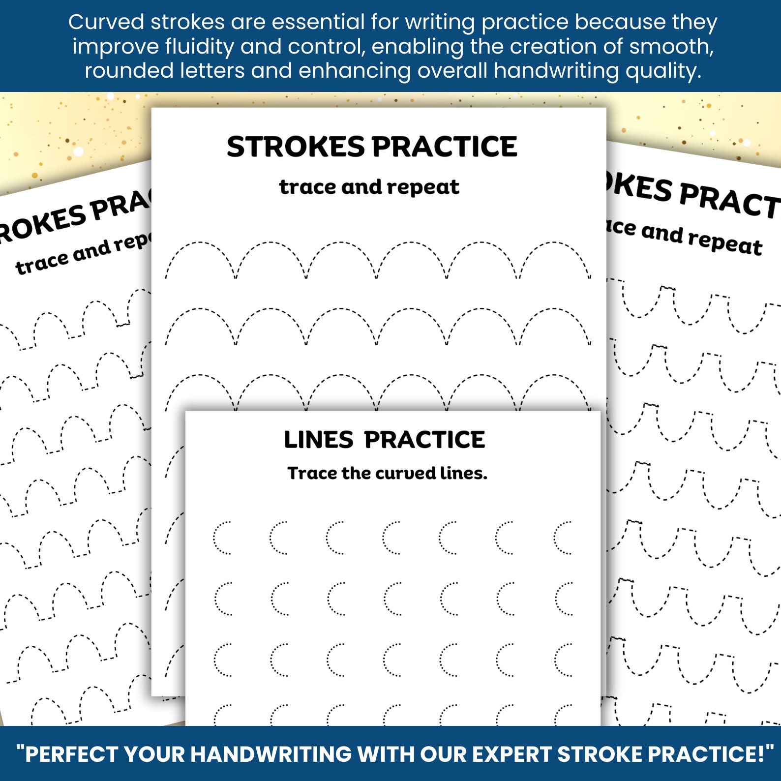 Stroke Handwriting Practice: 100 Printable Sheets (digital Download) - Etsy