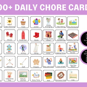 Editable Chore Chart for Multiple Kids Daily Checklist Canva, Daily ...
