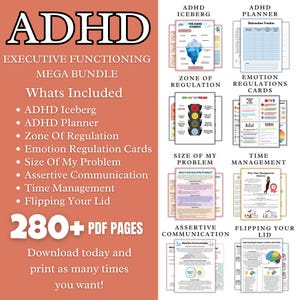 280+ ADHD Executive Functioning Worksheets, ADHD Worksheets, Executive ...