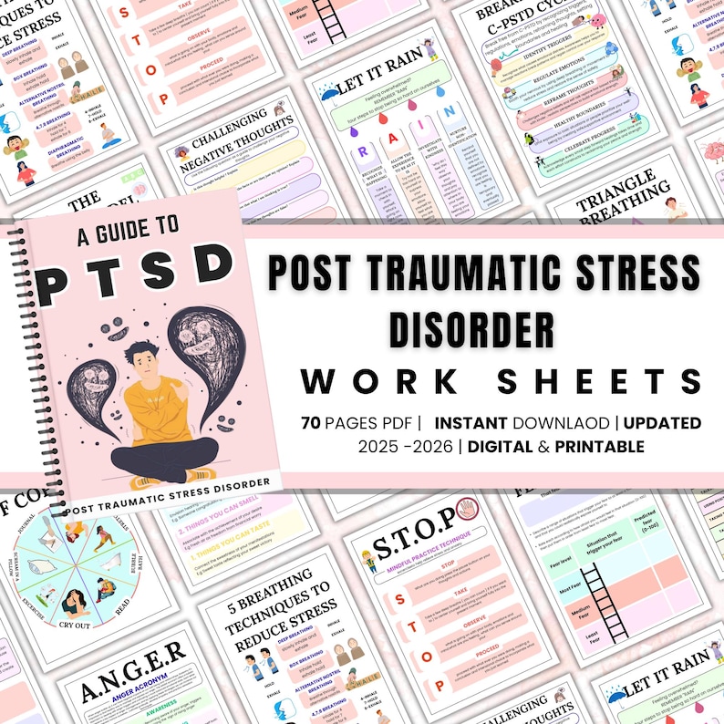 PTSD Workbook, Trauma Support, Mental Aid, PTSD Check-in, Trauma ...
