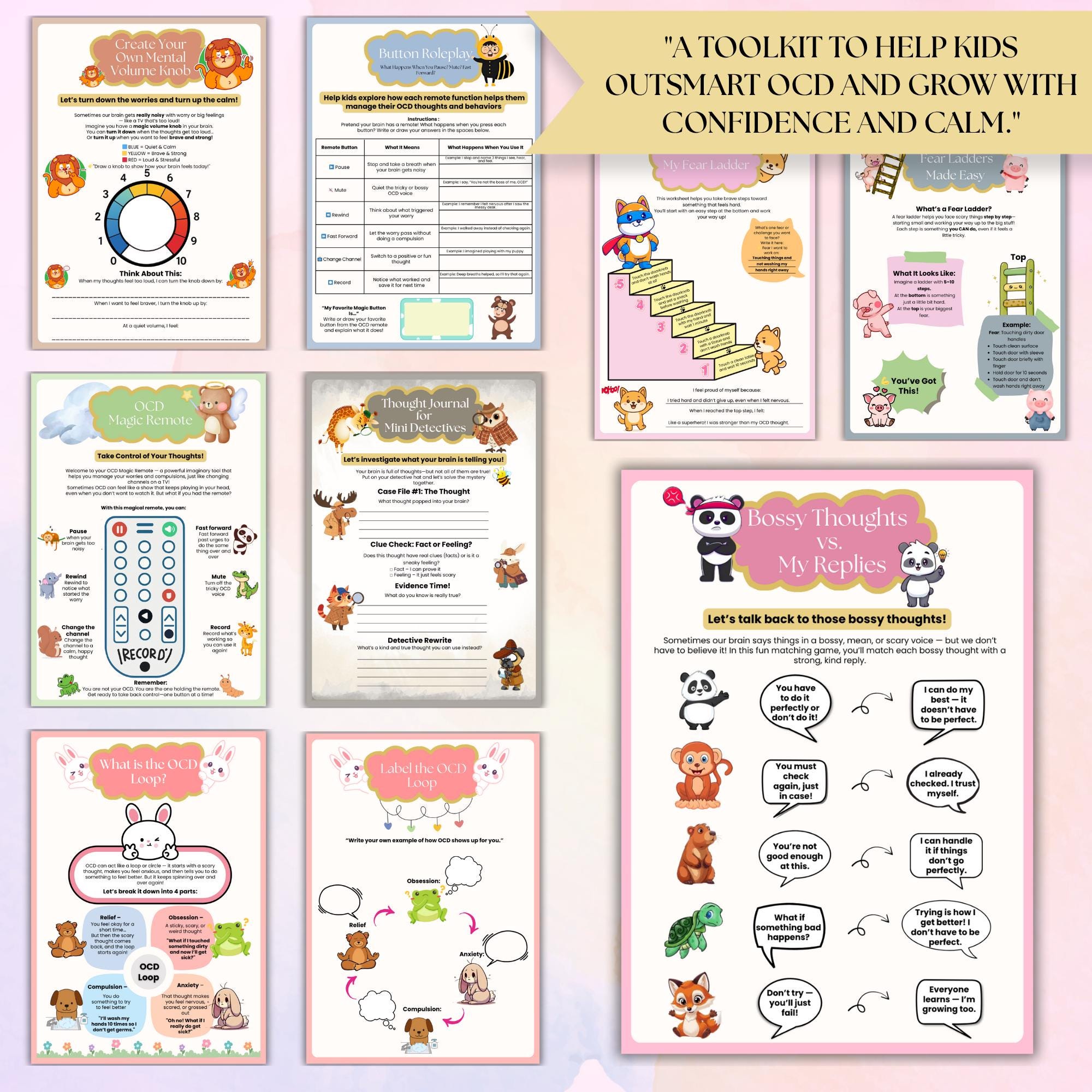 OCD Worksheets for Kids, 35+ Pages, Child Anxiety Resources, OCD ...