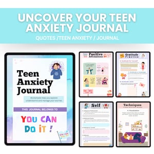 Teen Anxiety Journal Bundle | Self-care Journal | Journaling for Teens ...