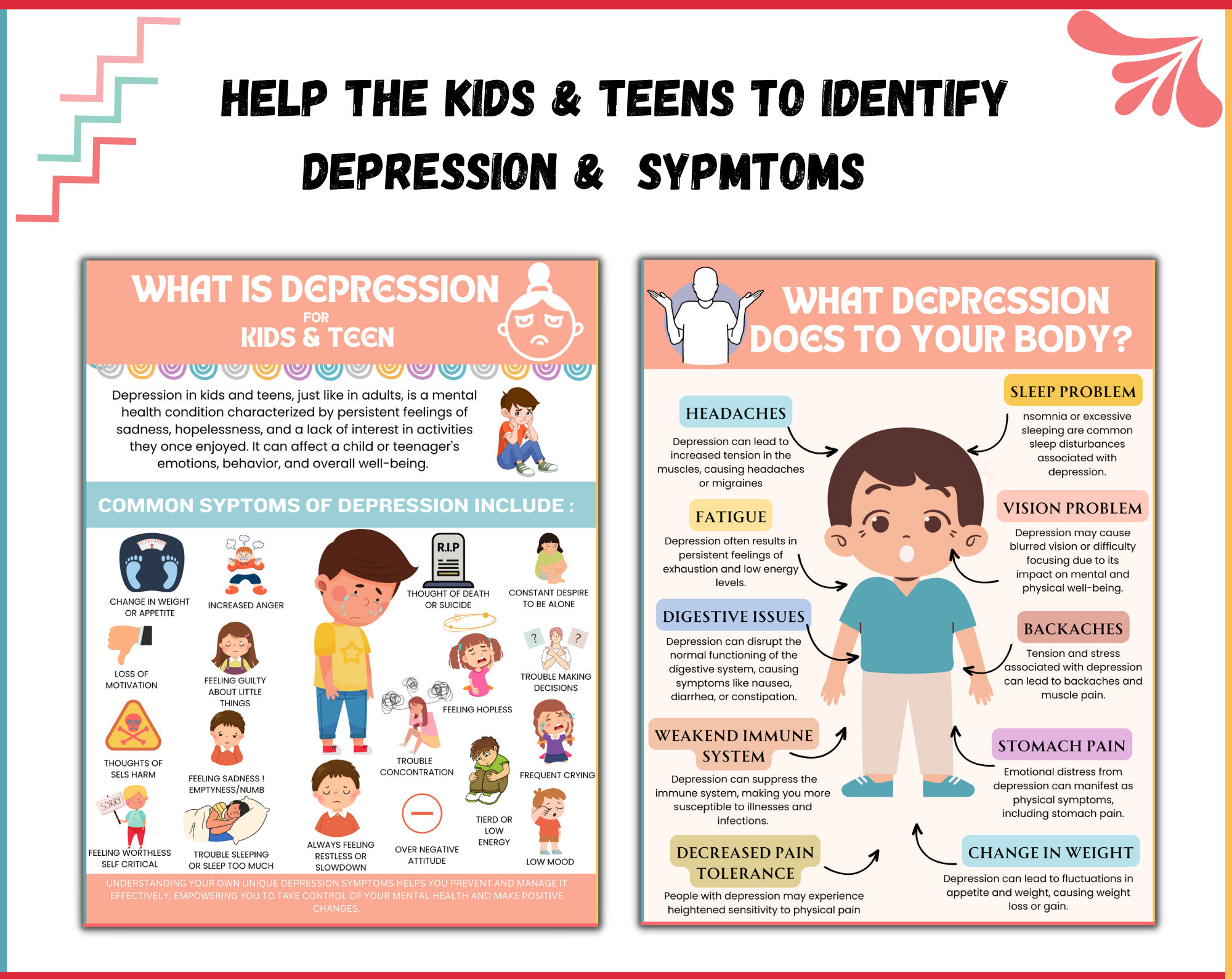 Depression Coping Skills Handout Bundle for Kids & Teens 10pages ...