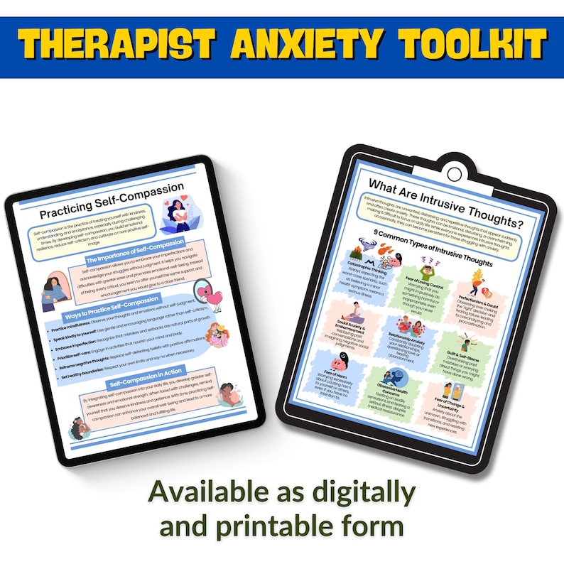 50+ Therapist Anxiety Toolkit Bundle, Anxiety Counseling, Therapy ...