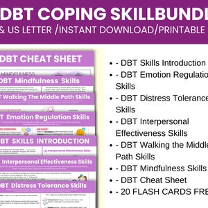 Dbt Bundle With Flashcards | Dbt Cheat Sheet | Digital Download | Dbt ...