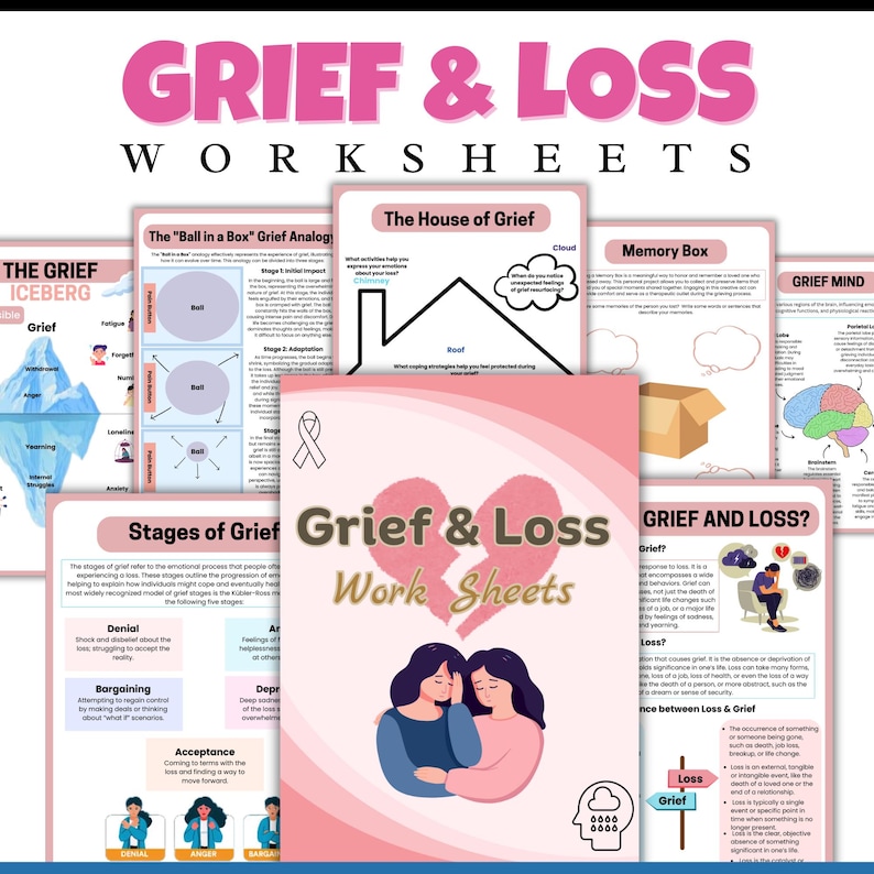 Grief and Loss Mega Bundle | Mindfulness Workbook | Printable Grief ...