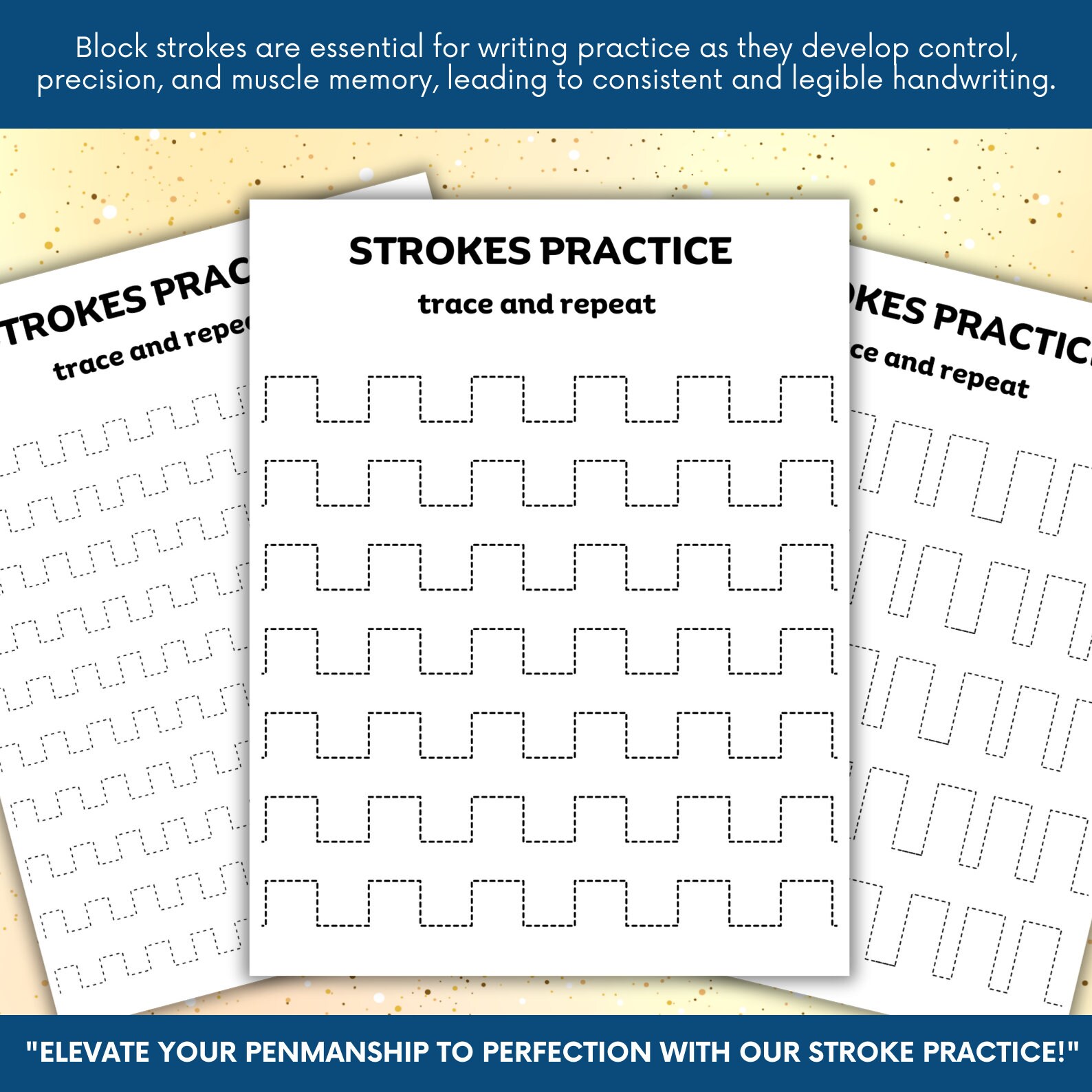 Stroke Handwriting Practice: 100 Printable Sheets (digital Download) - Etsy