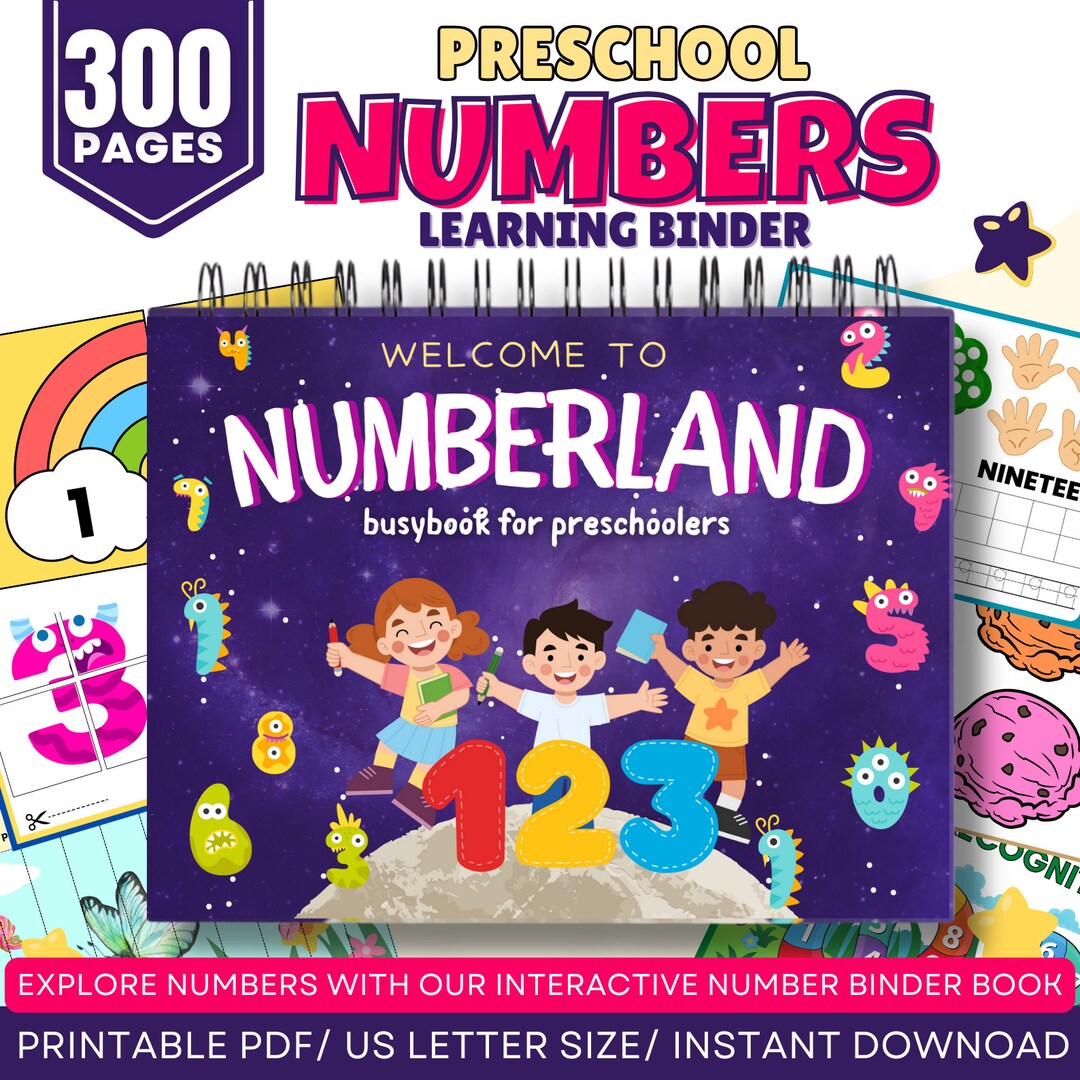 Preschool Number Learning Binder | Kindergarten Worksheets | Pre-k ...