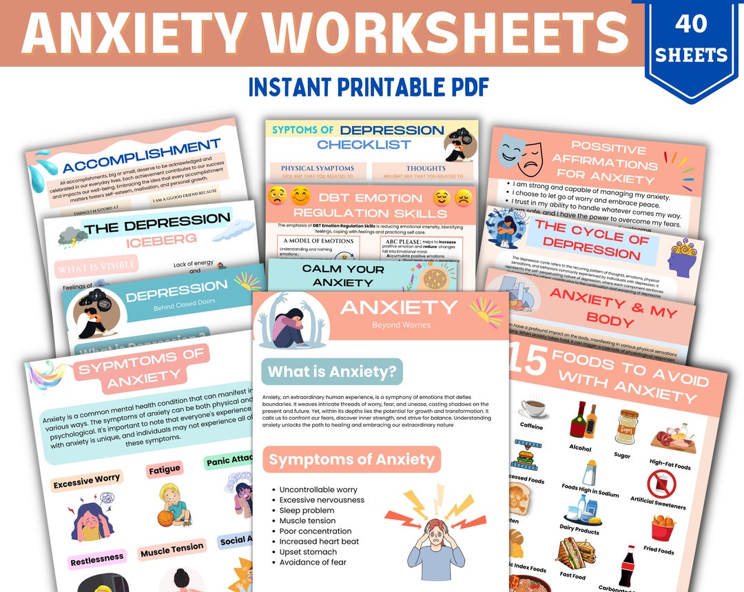 Anxiety Bundle Anxiety Worksheets Therapy Tools Therapy - Etsy