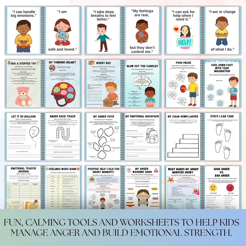 Anger Management Worksheets for Kids, Kids Anger Help, Anger Guide ...