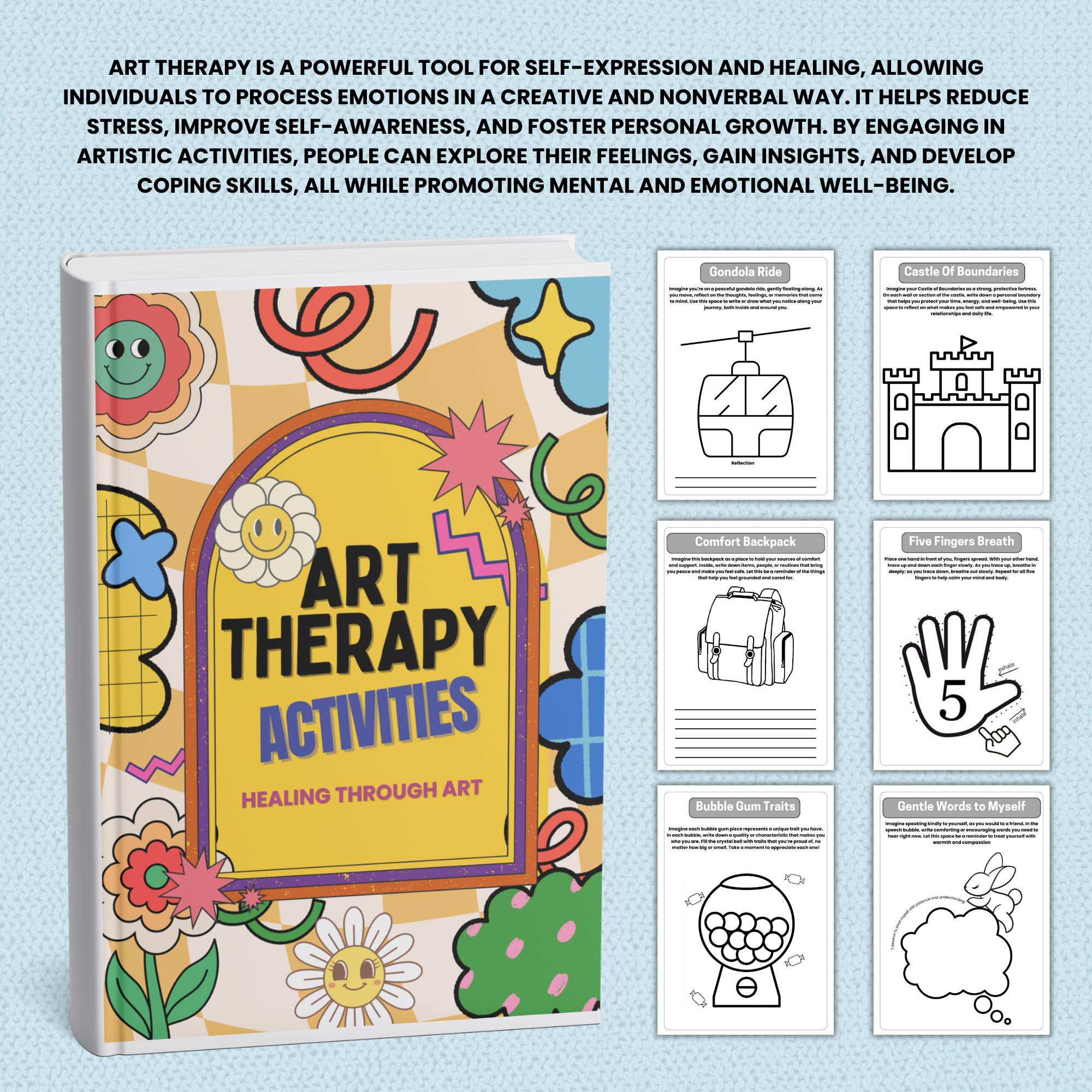 130+ Art Therapy Worksheets for Mental Health School, Self Esteem ...