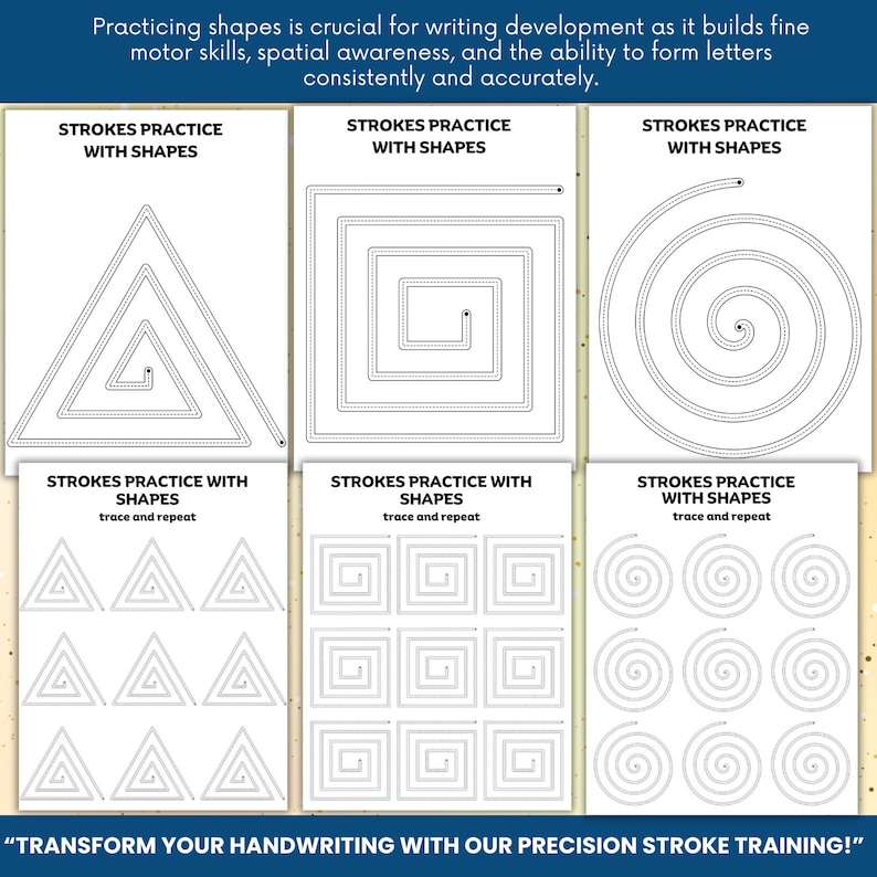Stroke Handwriting Practice: 100 Printable Sheets (digital Download) - Etsy