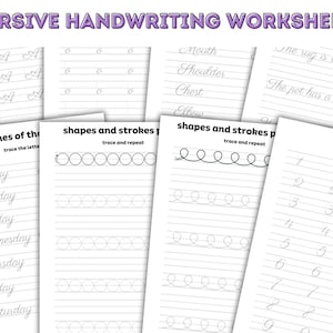 Cursive Handwriting Practice Worksheets for Kids, Printable Cursive ...