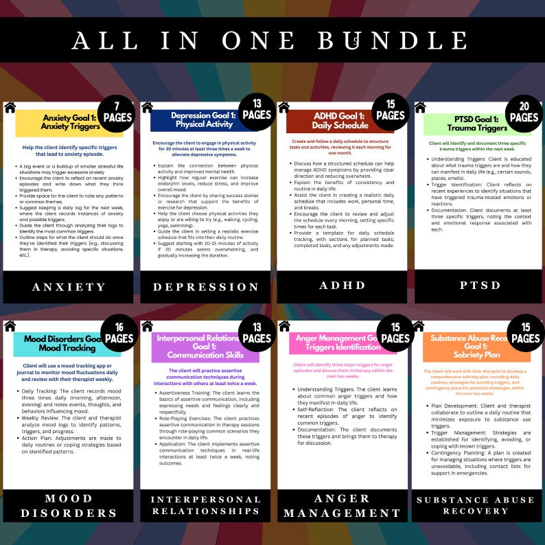 SMART Goal Treatment Plan 300 Pages | Therapy Treatment Plan | Goal ...