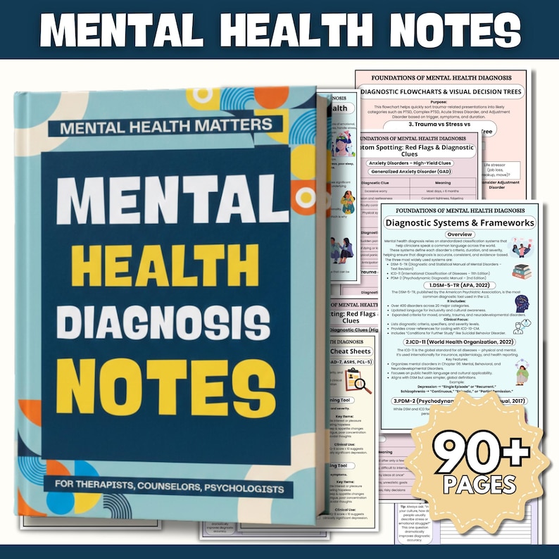 Mental Health Diagnosis Notes | Therapy & Counseling Reference PDF ...