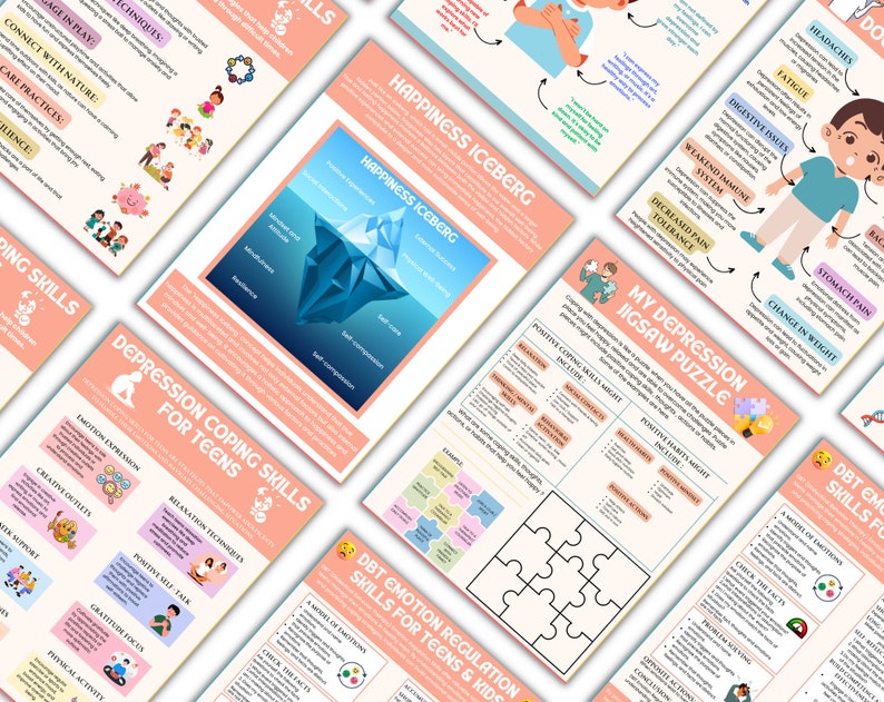 Depression Coping Skills Handout Bundle for Kids & Teens (10pages ...