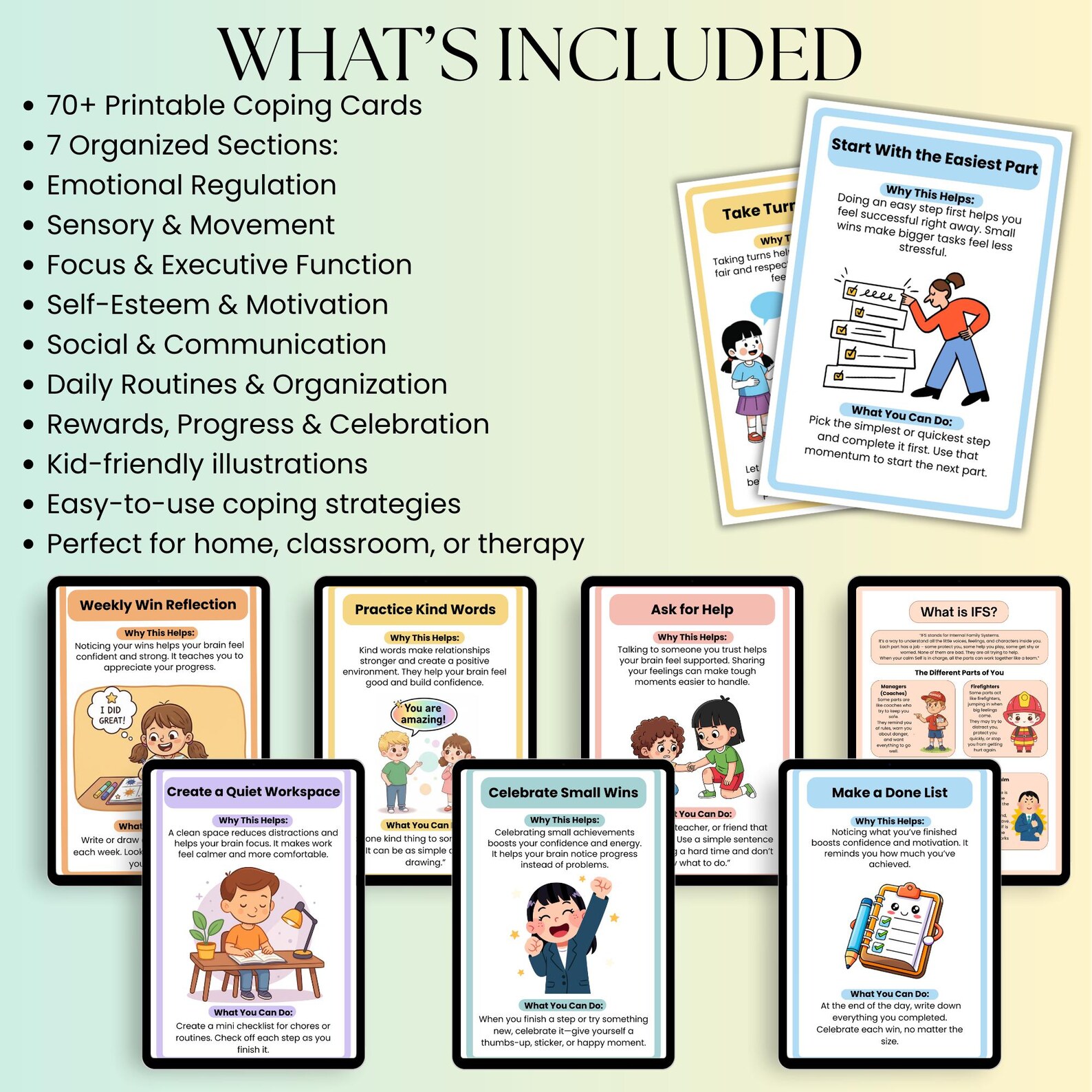 ADHD Coping Cards for Kids and Teens | SEL & Executive Function Skills ...