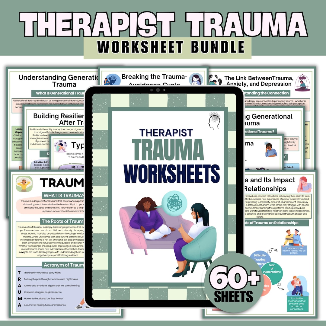 60+ Therapist Trauma Worksheet Bundle, Trauma Worksheets, Counseling ...