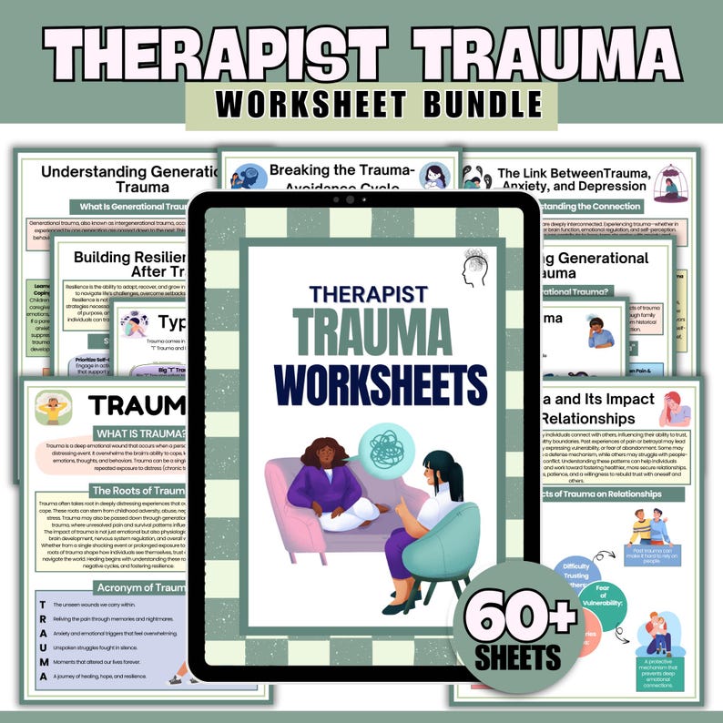 60+ Therapist Trauma Worksheet Bundle, Trauma Worksheets, Counseling ...